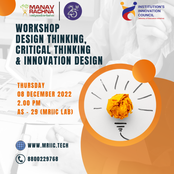 Design Thinking, Critical Thinking and Innovation Design - Manav Rachna ...